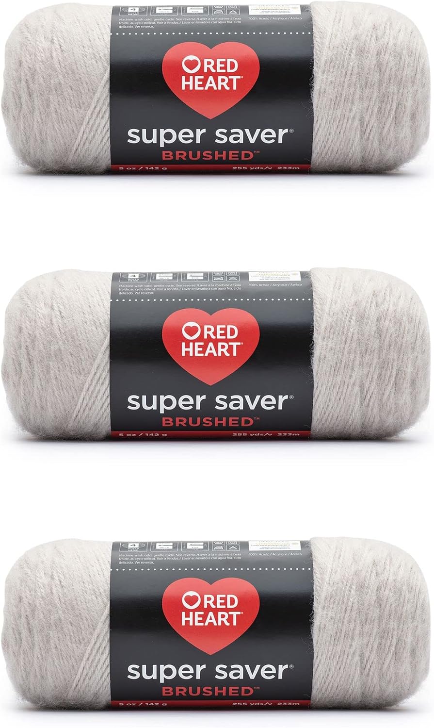 Red Heart – Ovillo cepillado Super Saver de color visón claro, paquete ...