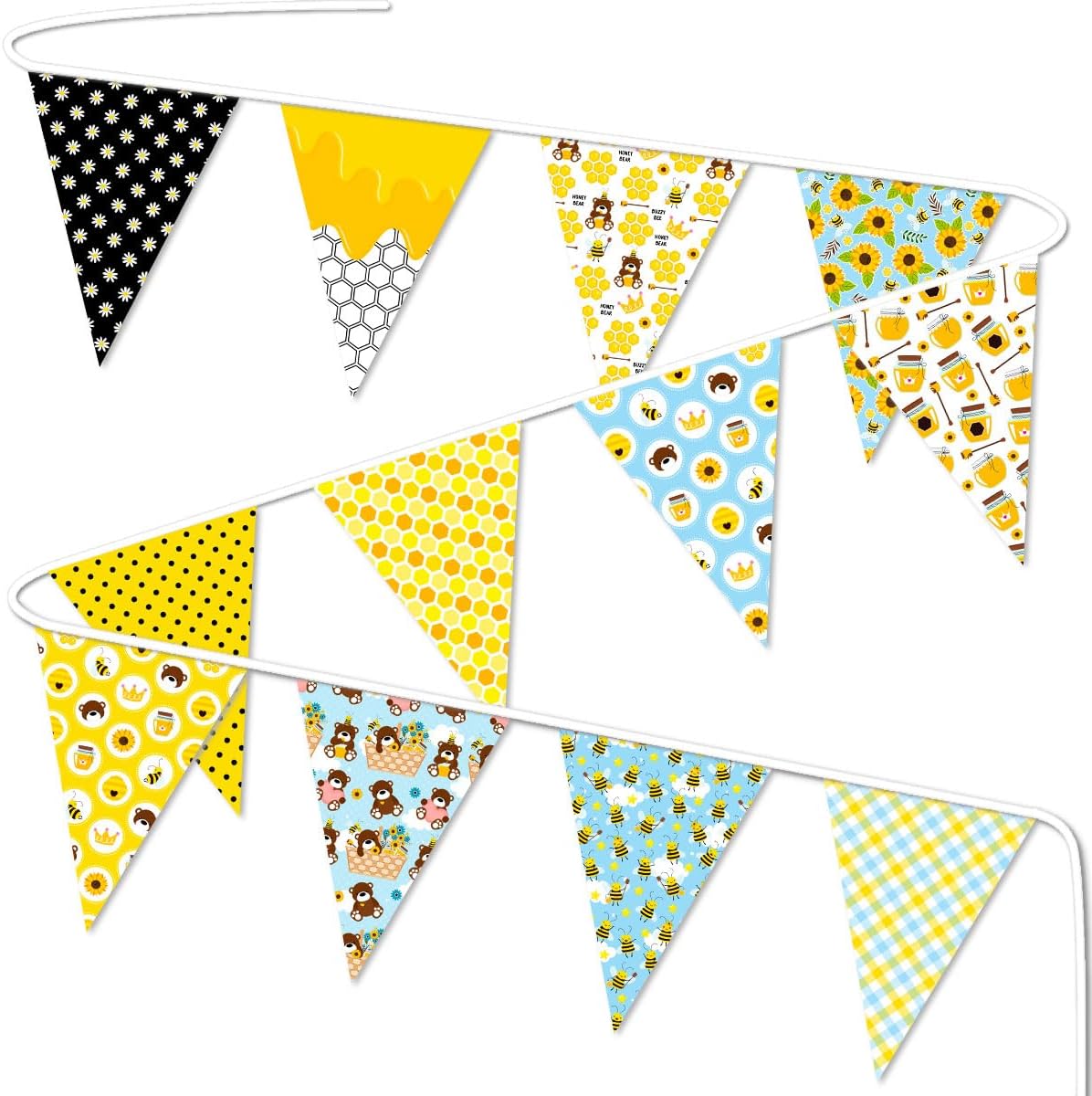 Amazon.com: Honey Bee Pennant Banner for Birthday Baby Shower Wedding ...