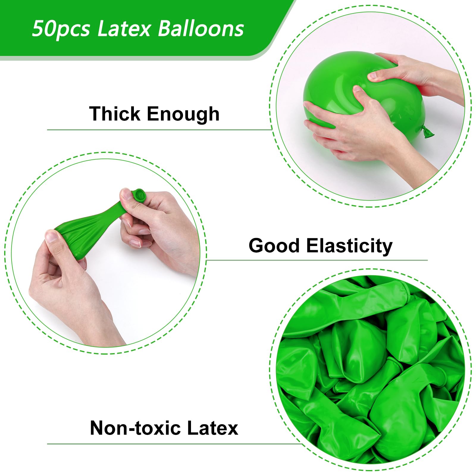 Snapklik.com : RUBFAC Green Balloons, 50pcs 12 Inch Premium Green ...