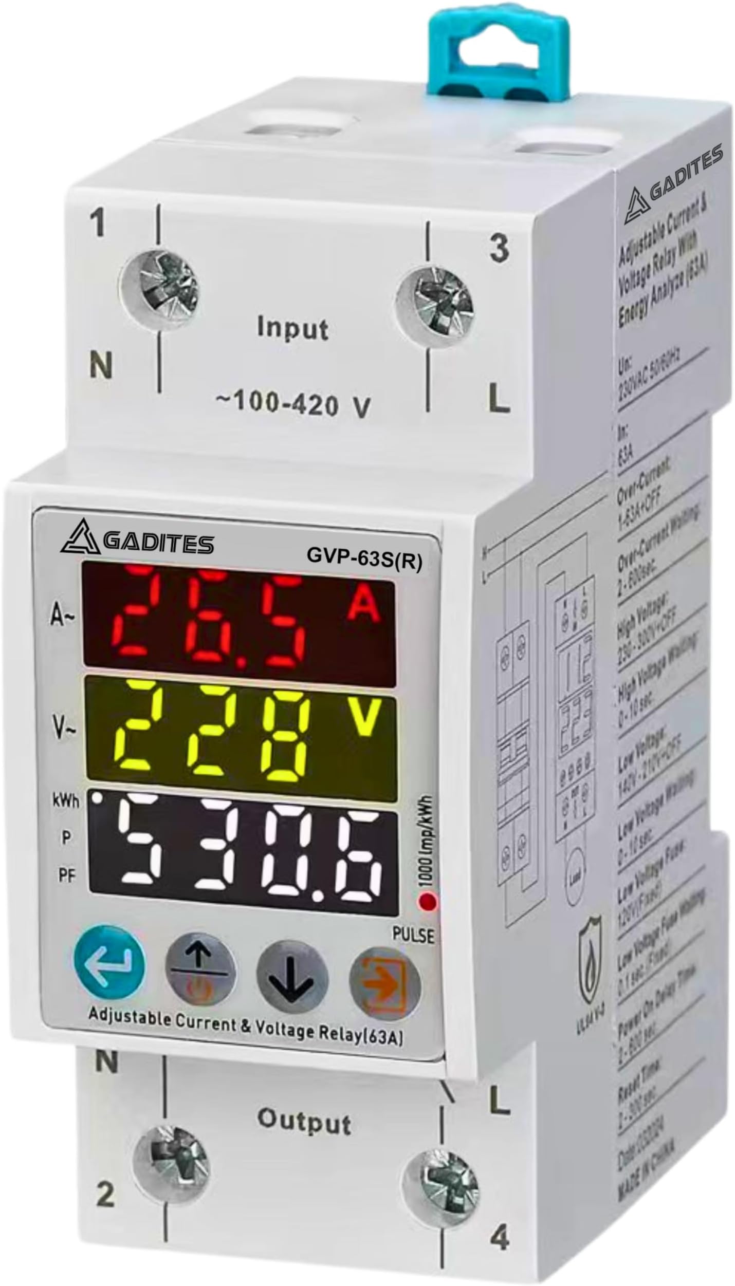 GADITES Latest Voltage Protector with Overcurrent Protection & Energy ...