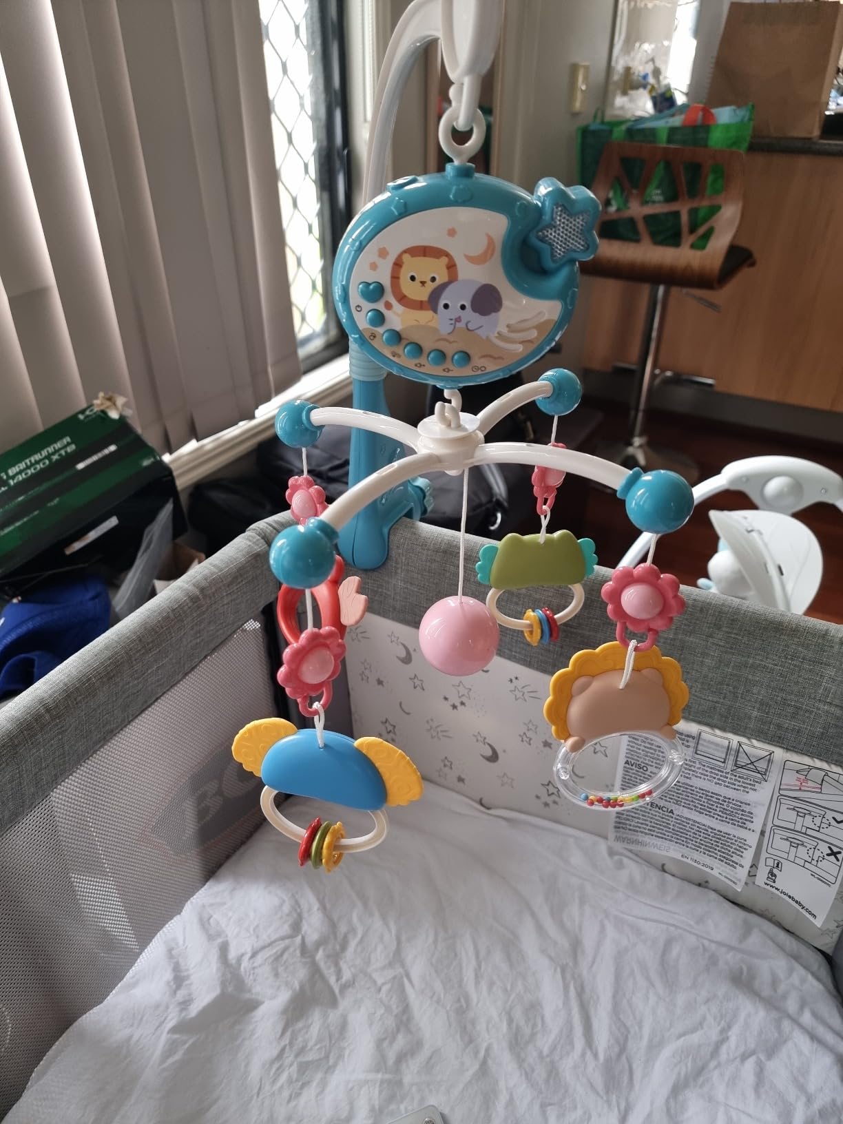 Ausale Baby Crib Mobile for Crib with Music and Lights, Remote,Moon and ...