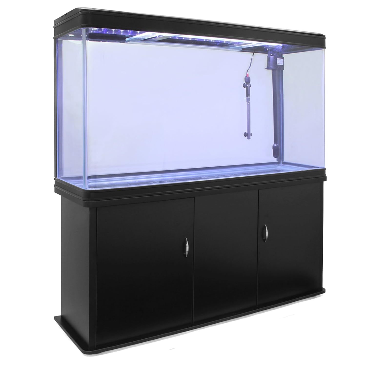Monster Shop Large Fish Tank 4ft 300L Aquarium with Black Cabinet Stand