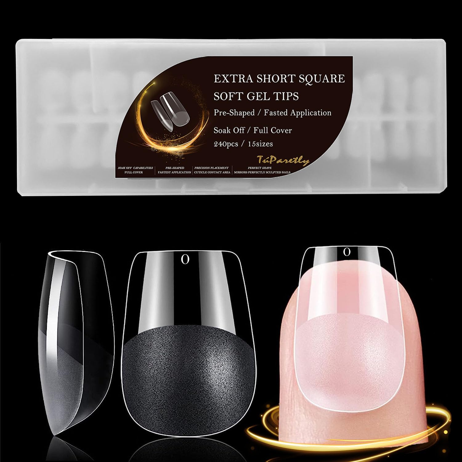 Amazon.com: TúParetly Extra Short Square false Nail Tips, 12Sizes ...