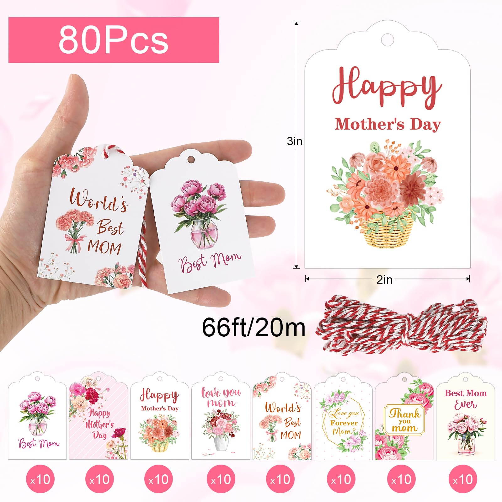 Thank You Tags With String Mothers Day Gift Tag PRINTABLE Happy Mothers ...
