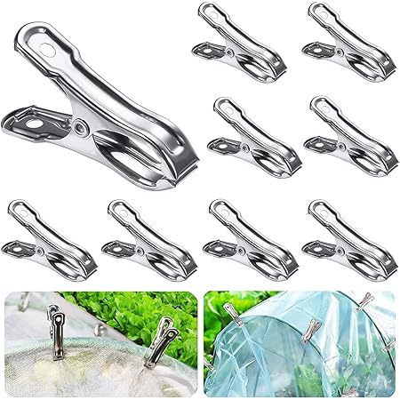 Amazon.com: 40 Pieces Greenhouse Clamps Film Row Cover Netting Tunnel ...