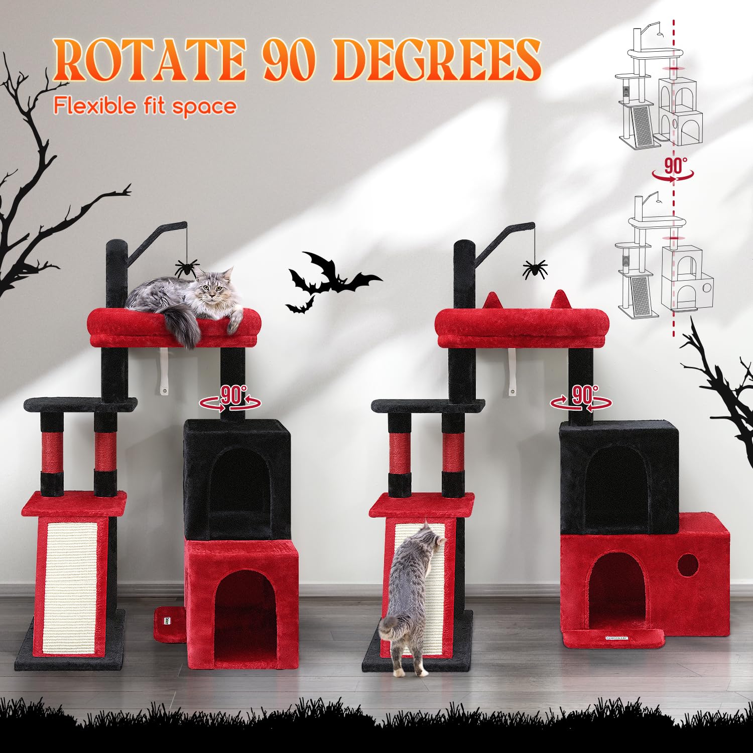 Snapklik.com : Globlazer F50 Gothic Cat Tower For Indoor Cats, 50-inch ...