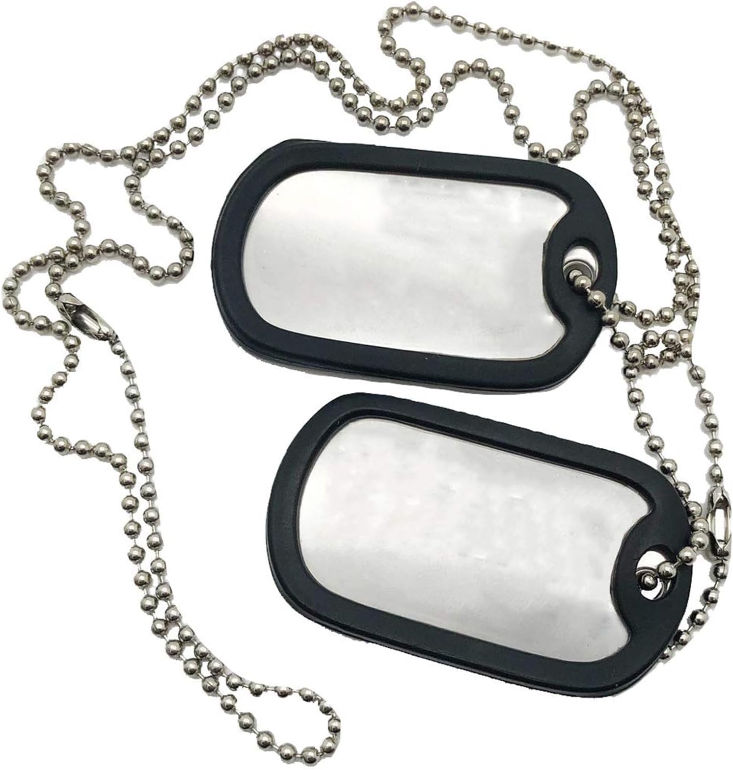 WW2 Dog Tags Blanks - pre 1965 Exact Replica - Pair Set Stainless Steel ...
