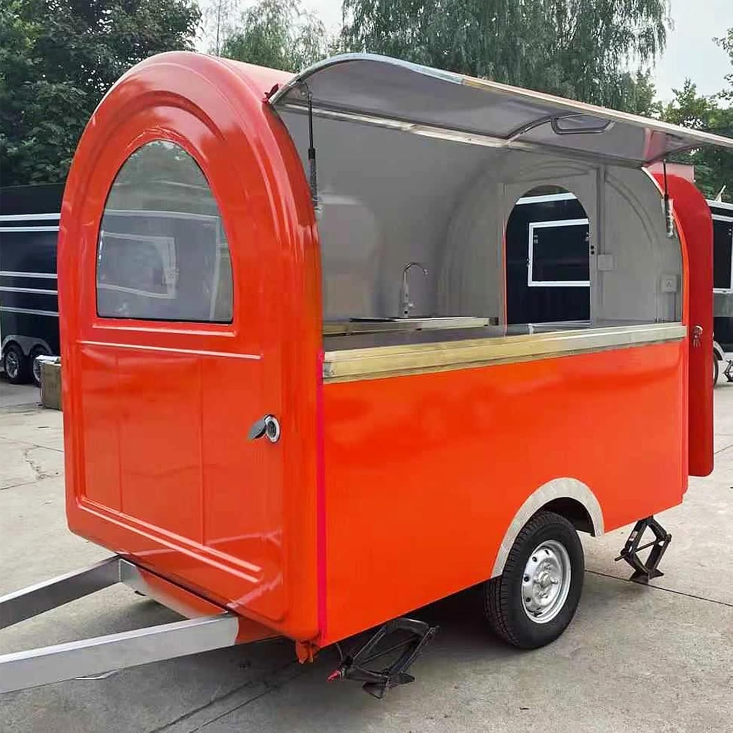 Amazon.com: BELYOO 8FT Food Truck, FRP Round Food Truck with Coffee ...