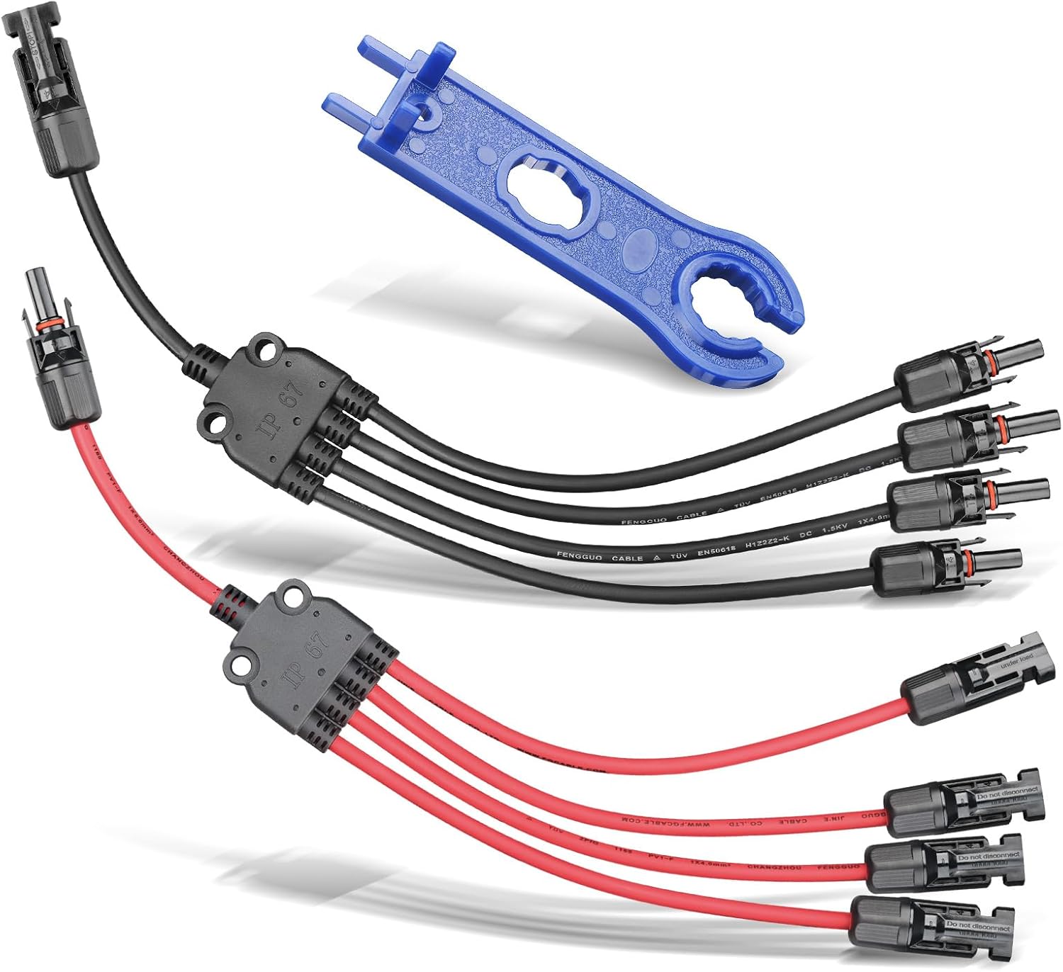 Amazon.com: LeTaoXing Solar Panel Connectors 1 to 4 Y Branch PV ...