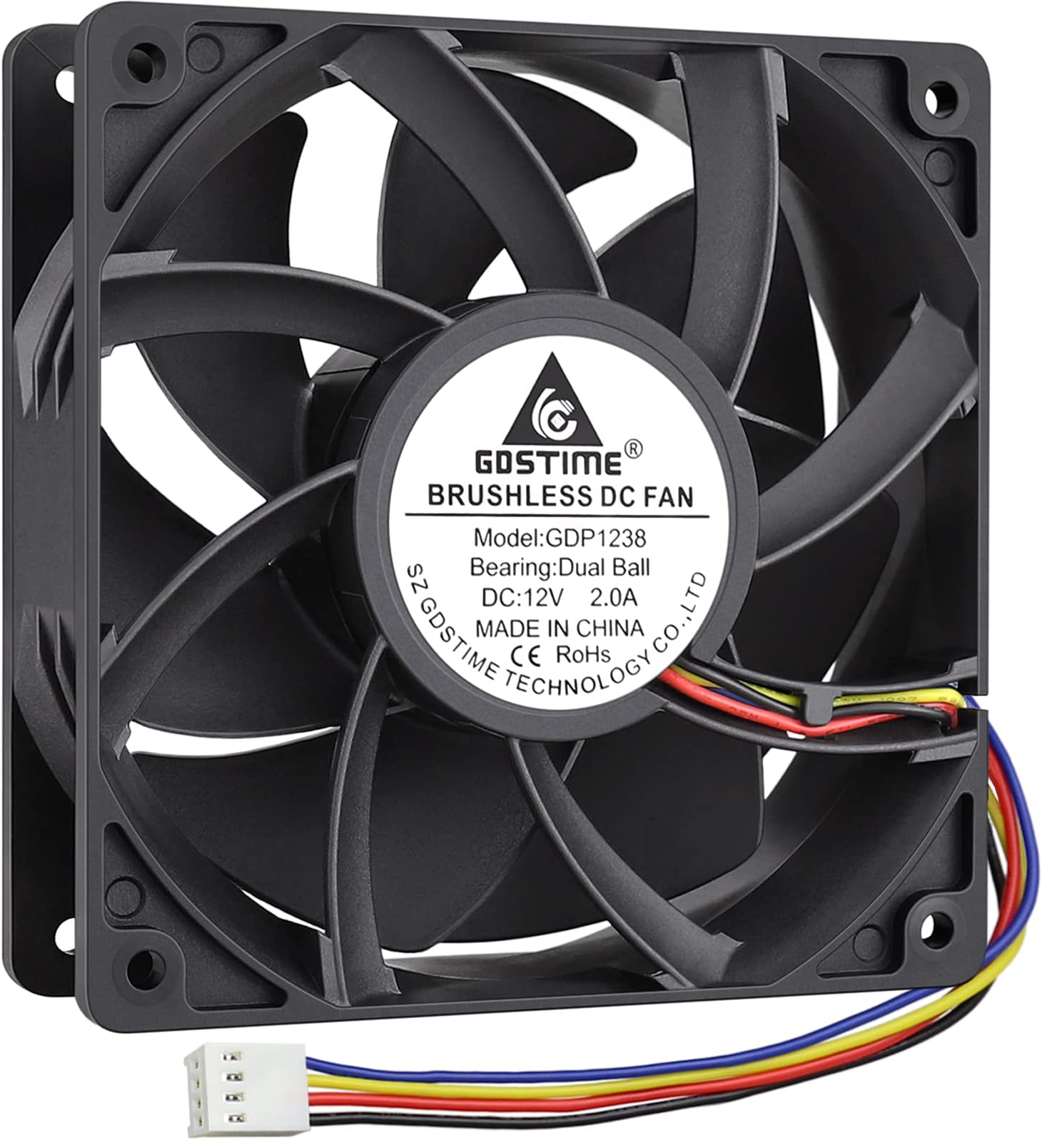 Amazon.com: GDSTIME 1238 120mm 12V PWM Fan, 120mm x 38mm 213CFM DC ...