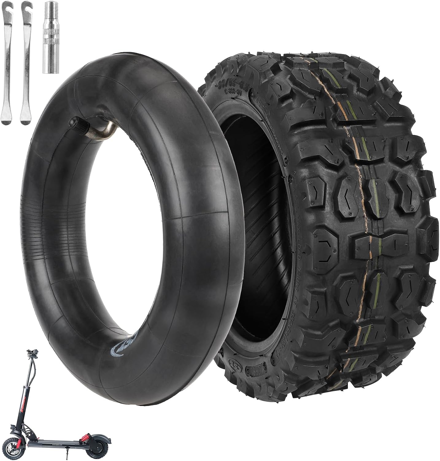 Amazon.com: Universal Front 90/65-6.5 Tire and Tube Set, 11 Inch ...