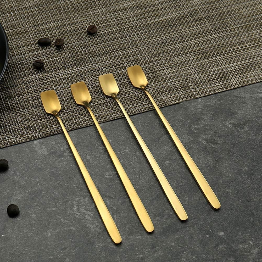Long Handle Iced Teaspoon 8-Piece, 7-Inch Stainless Steel Mixing ...