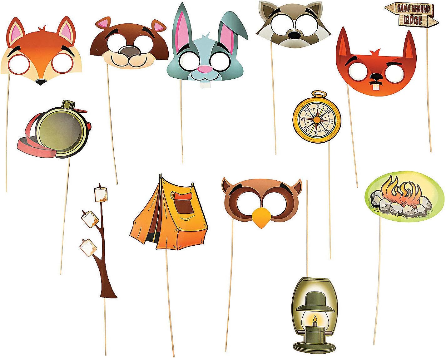Amazon.com: Fun Express Camping Photo Stick Props - Apparel Accessories ...