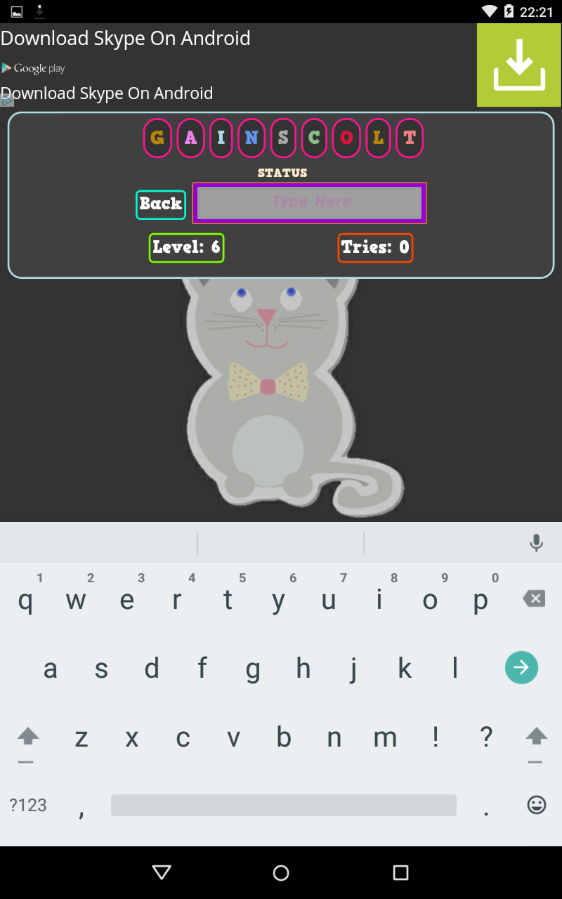 Shuffled word guessing game - App on Amazon Appstore