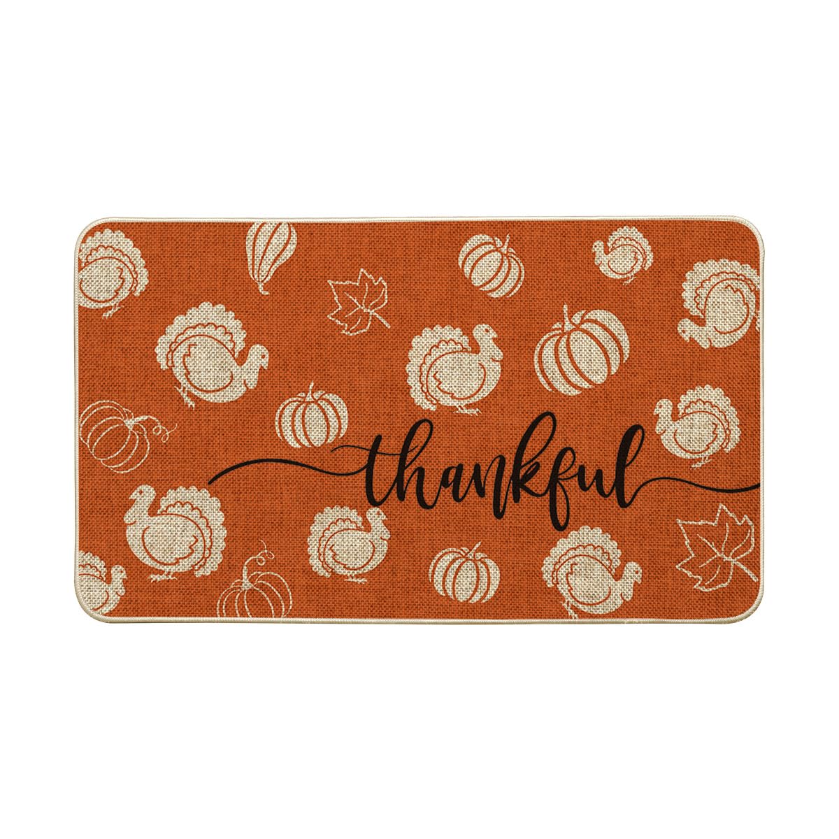 Amazon.com: Artoid Mode Turkey Pumpkin Leaves Thanksgiving Doormat ...