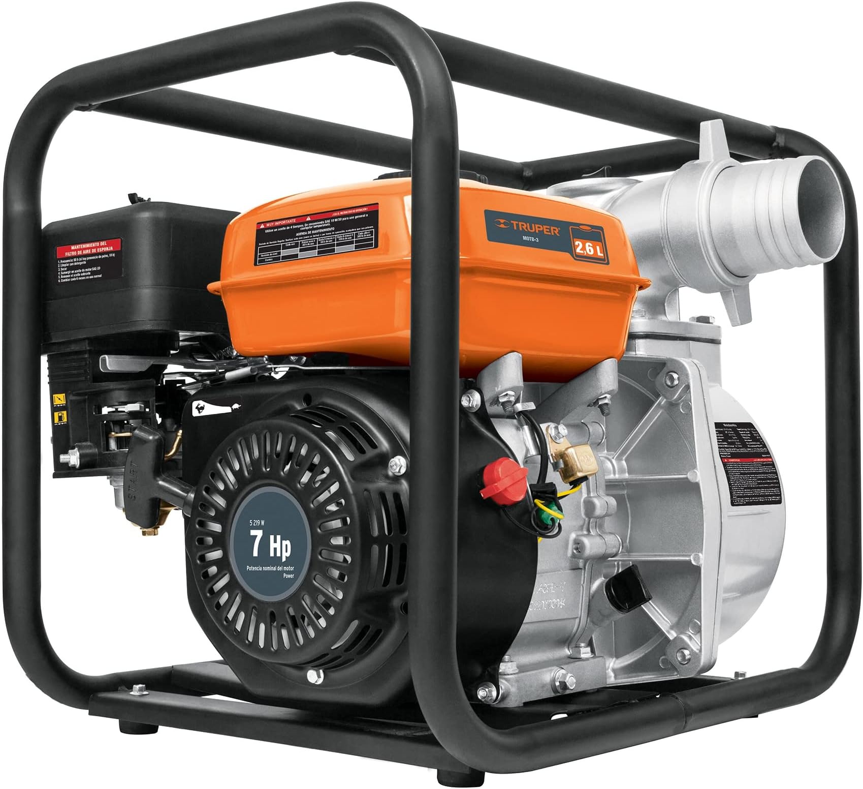 Truper MOTB-3, Motobomba autocebante 3" x 3" a gasolina 7 HP : Amazon ...