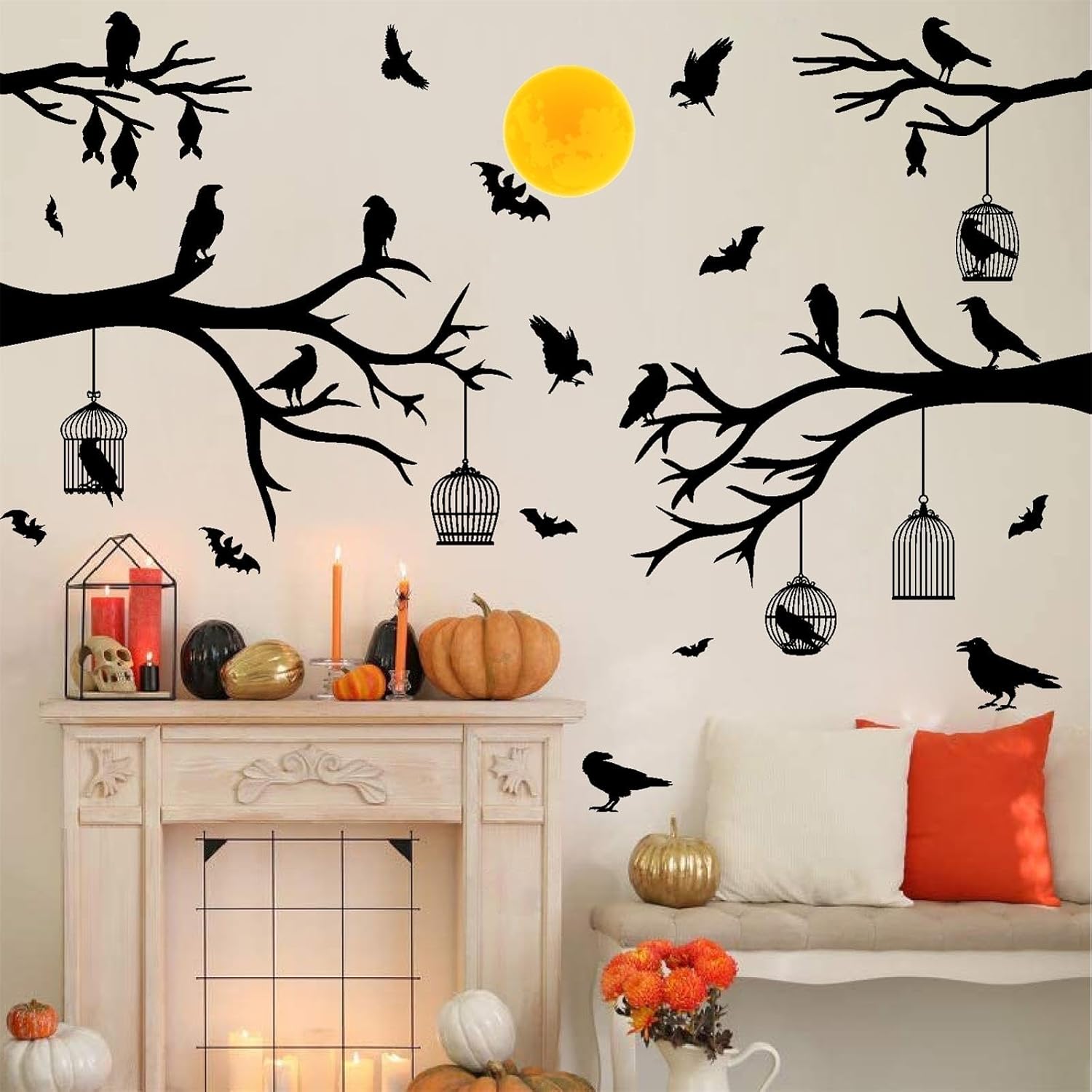 Amazon.com: Raven Crows Wall Stickers Black Crows Vinyl Wall Stickers ...