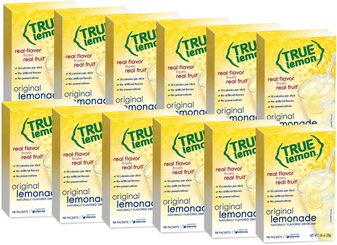 True Lemon Lemonade Original Drink Mix, 10-Count (Pack of 12) : Amazon ...