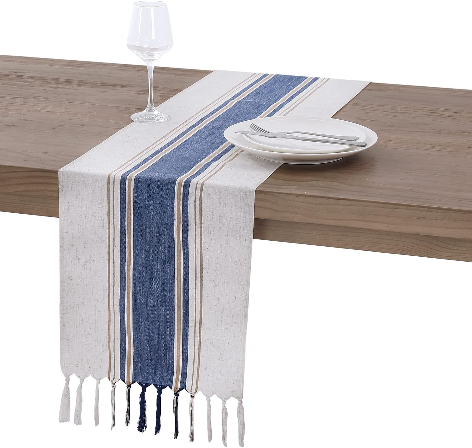 Amazon.com: Inrarely 13*108 inches Rustic Farmhouse Striped Table ...