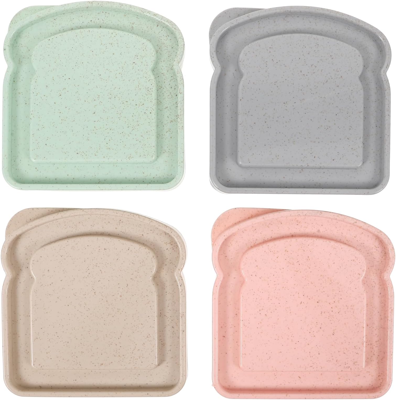 Amazon.com: mollensiuer 2Pcs Toast Shape Sandwich Box Plastic Sandwich ...