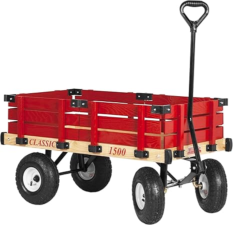 Amazon.com: Millside Industries Classic Wood Wagon with Red Removable ...