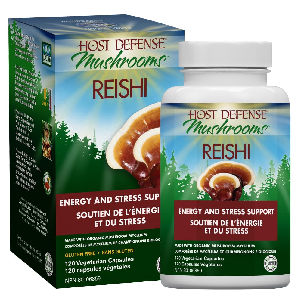 Host Defense Reishi Mushroom Capsules, Stress Relief Supplements ...