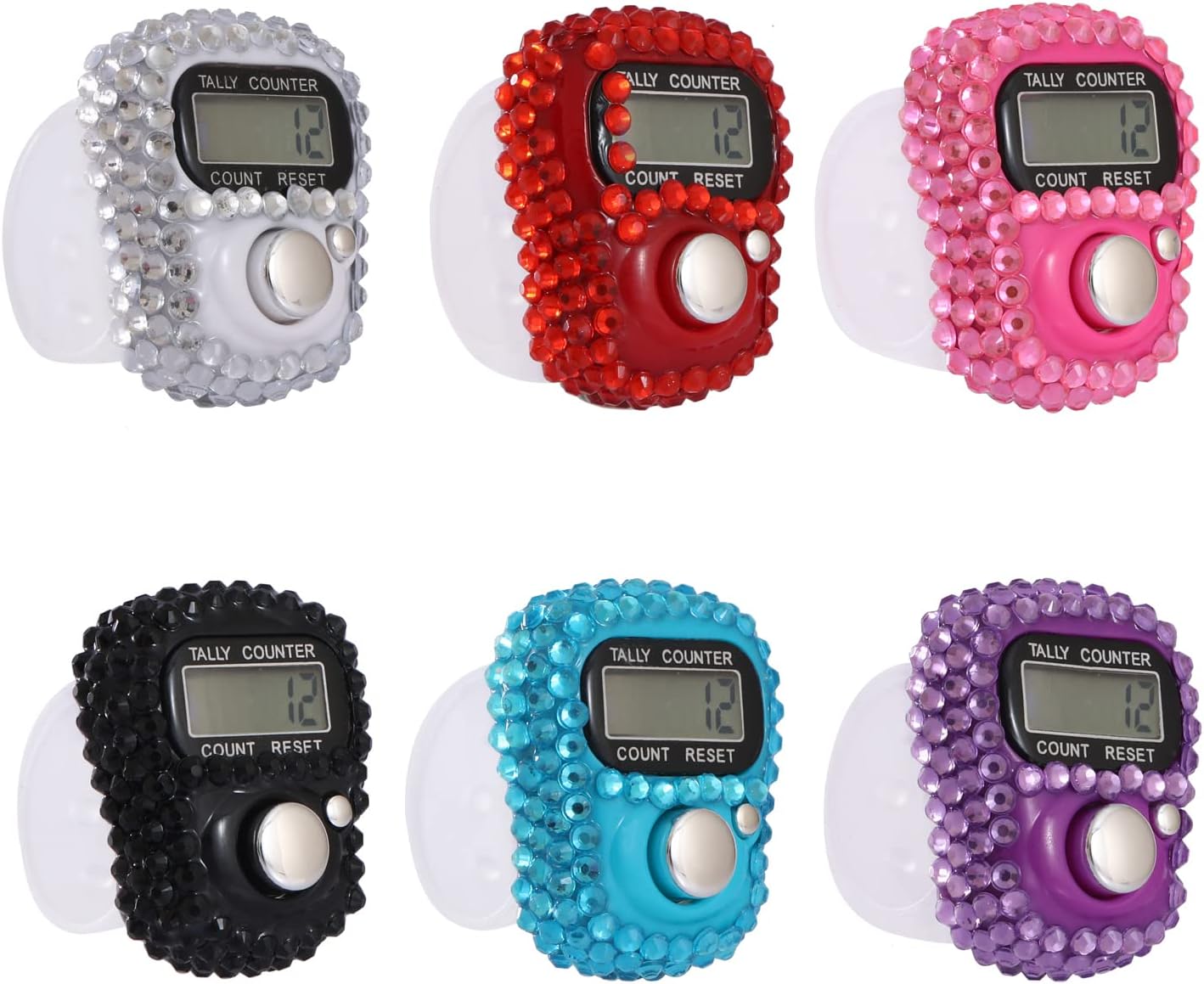 SXH5136 6Pcs LED Finger Tally Counter, Digital Electronic Finger ...