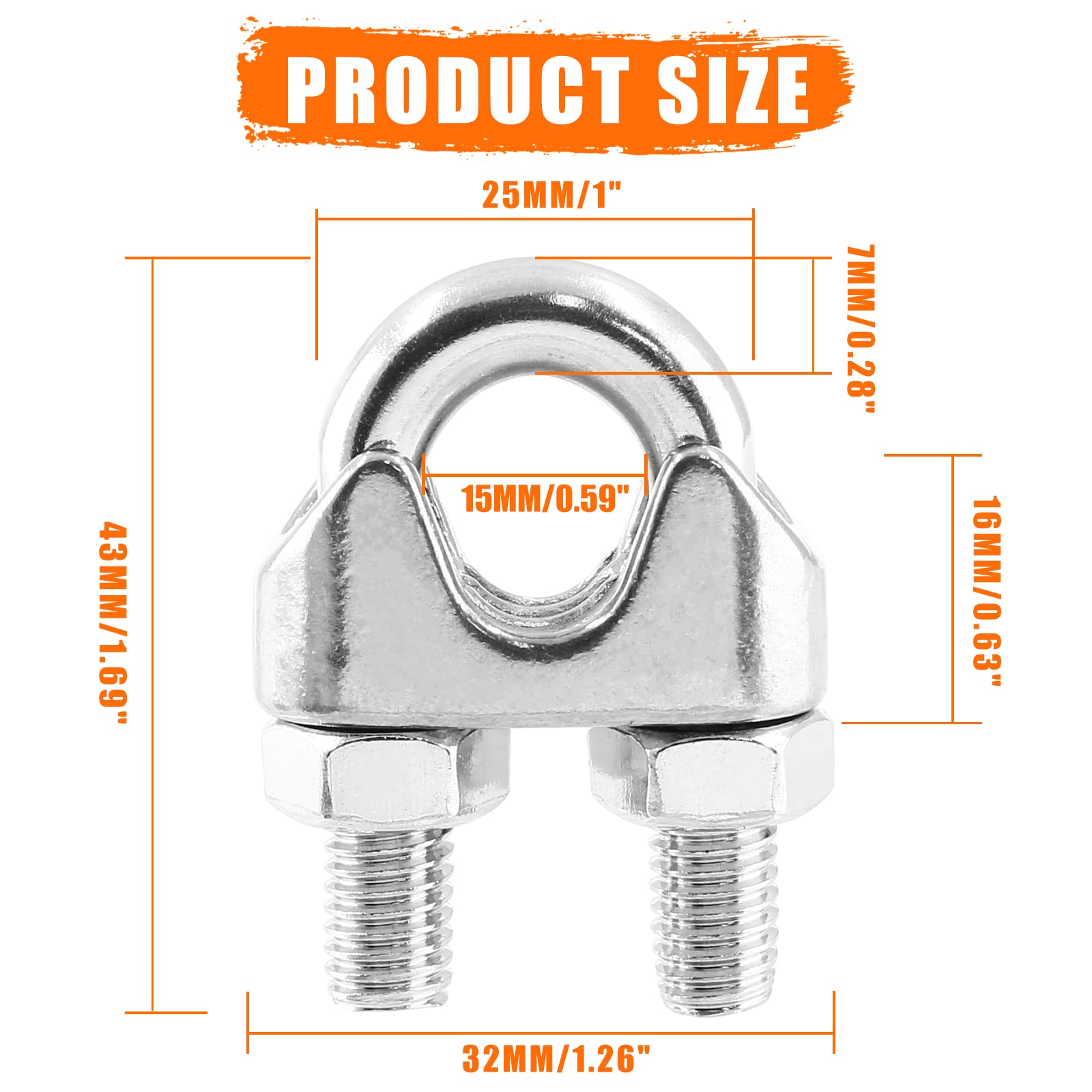 Snapklik.com : Kyuionty M10 3/8 Inch Stainless Steel Wire Rope Cable ...