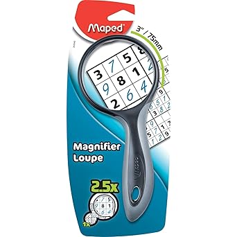 Amazon.com: Maped Ergologic Large 2.5X Magnifying Glass, 3", Assorted ...