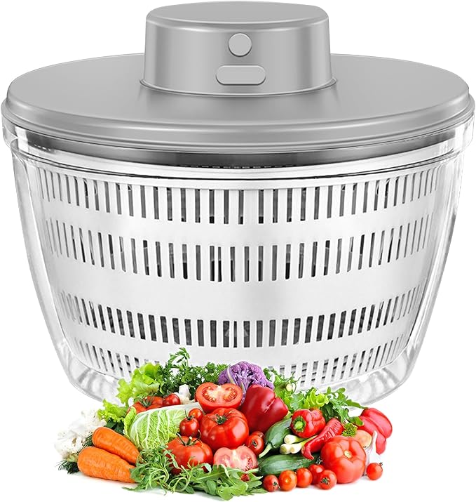 Amazon.com: Electric Salad Spinner,Automatic Salad Rotator,USB ...
