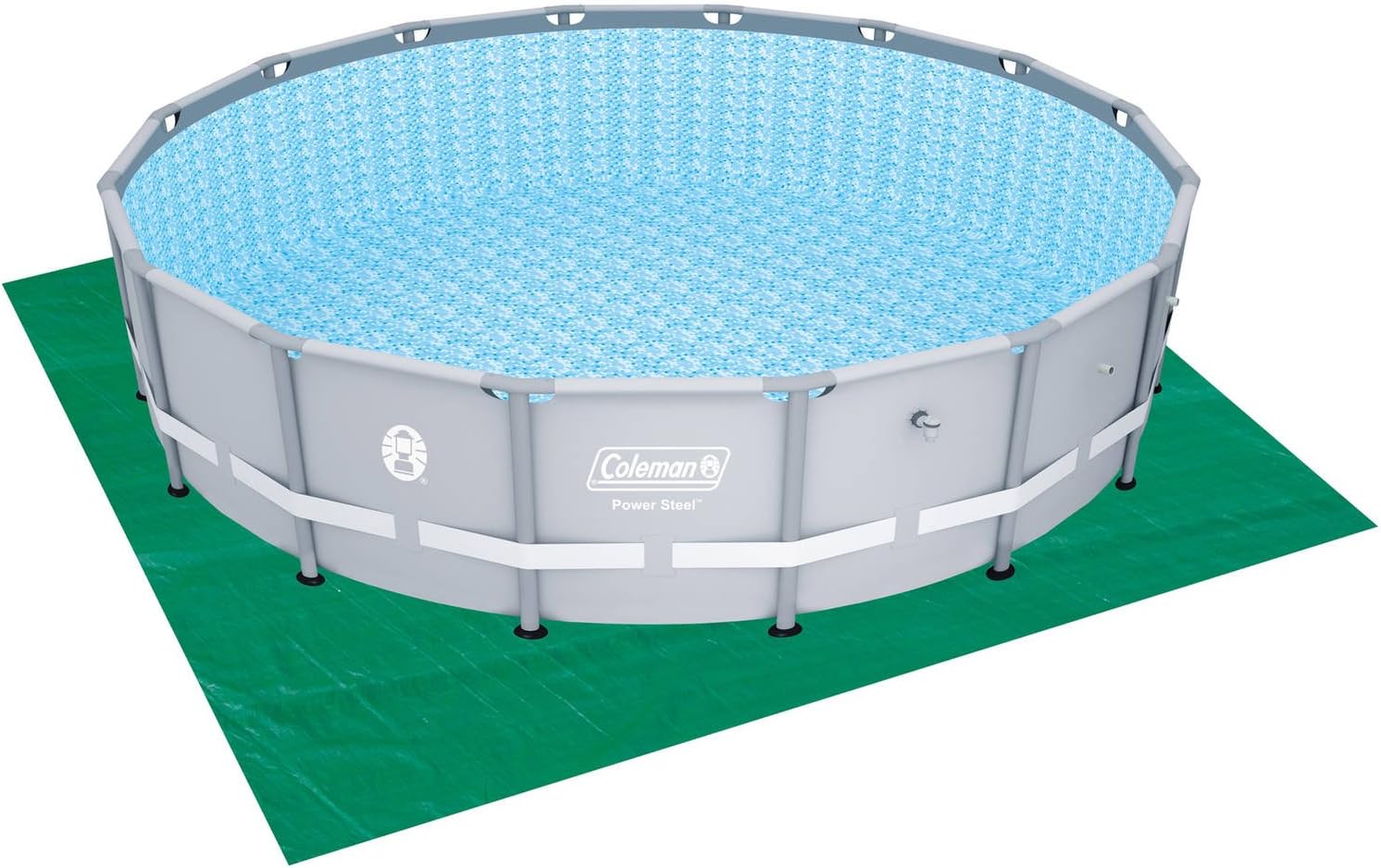 Coleman 14' x 42" Power Steel Frame Above-Ground Swimming Pool Set ...