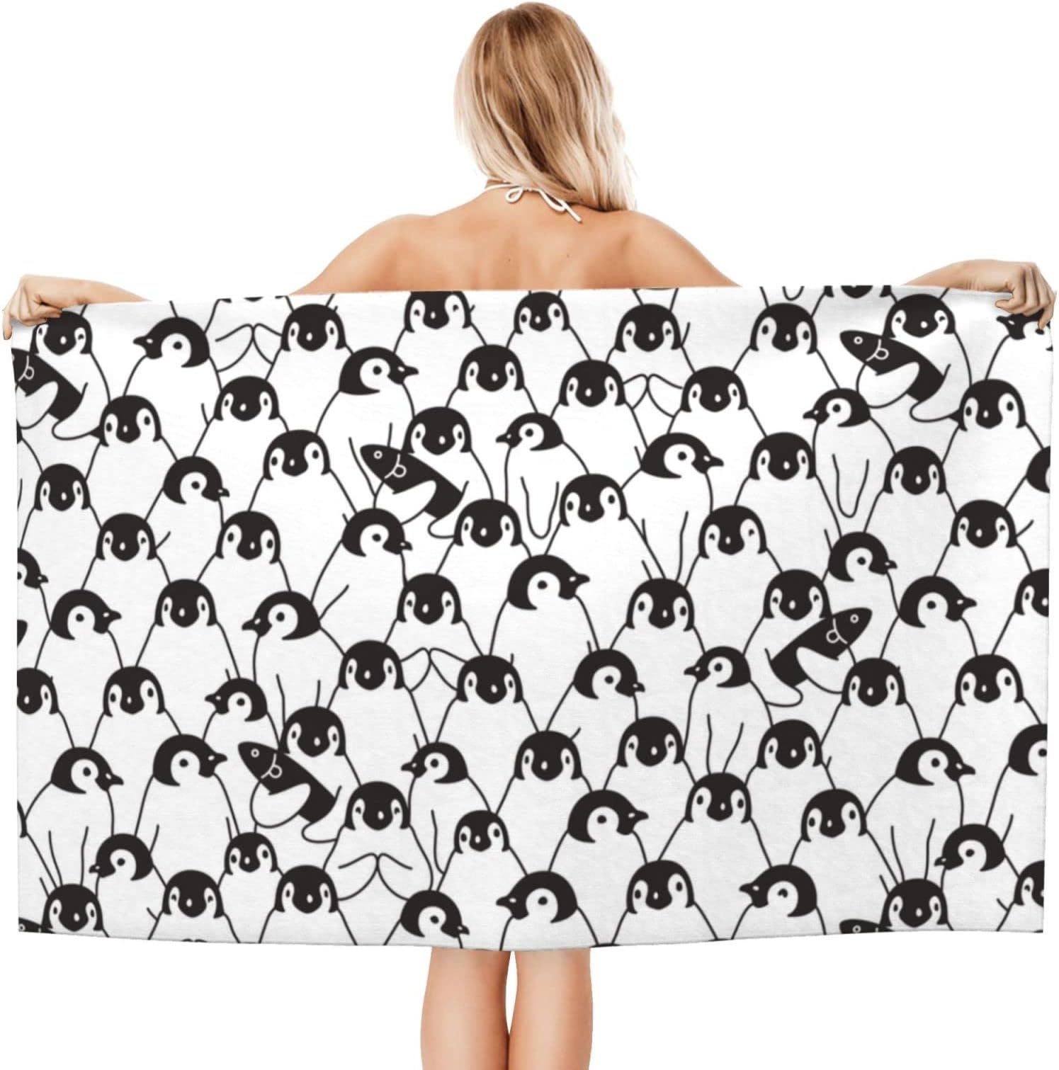 Amazon.com: HIONHSW Penguin Bird Beach Towels Quick Dry Microfiber Soft ...