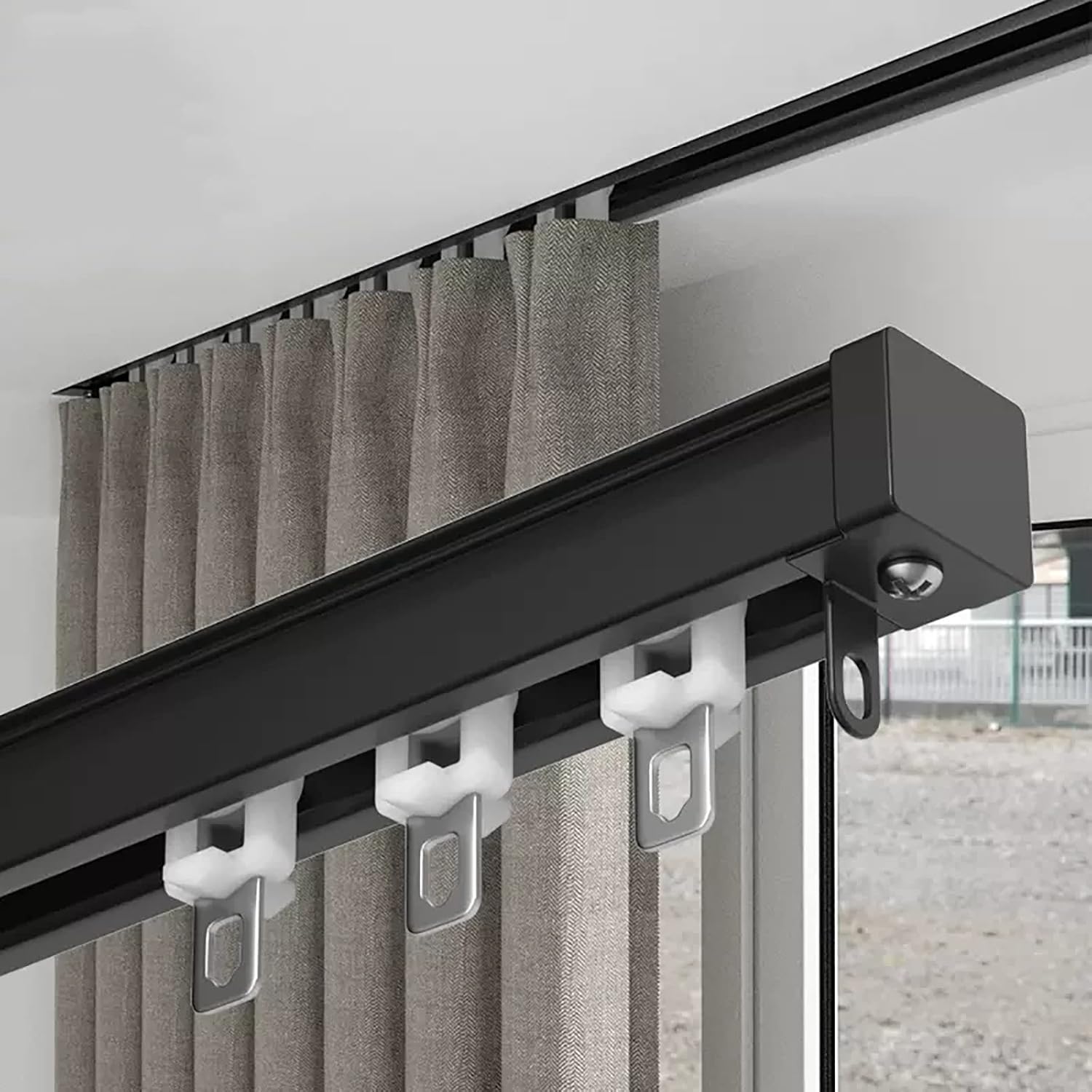 Amazon.com: Hospital Curtain Track System RV Curtain Black Aluminium ...