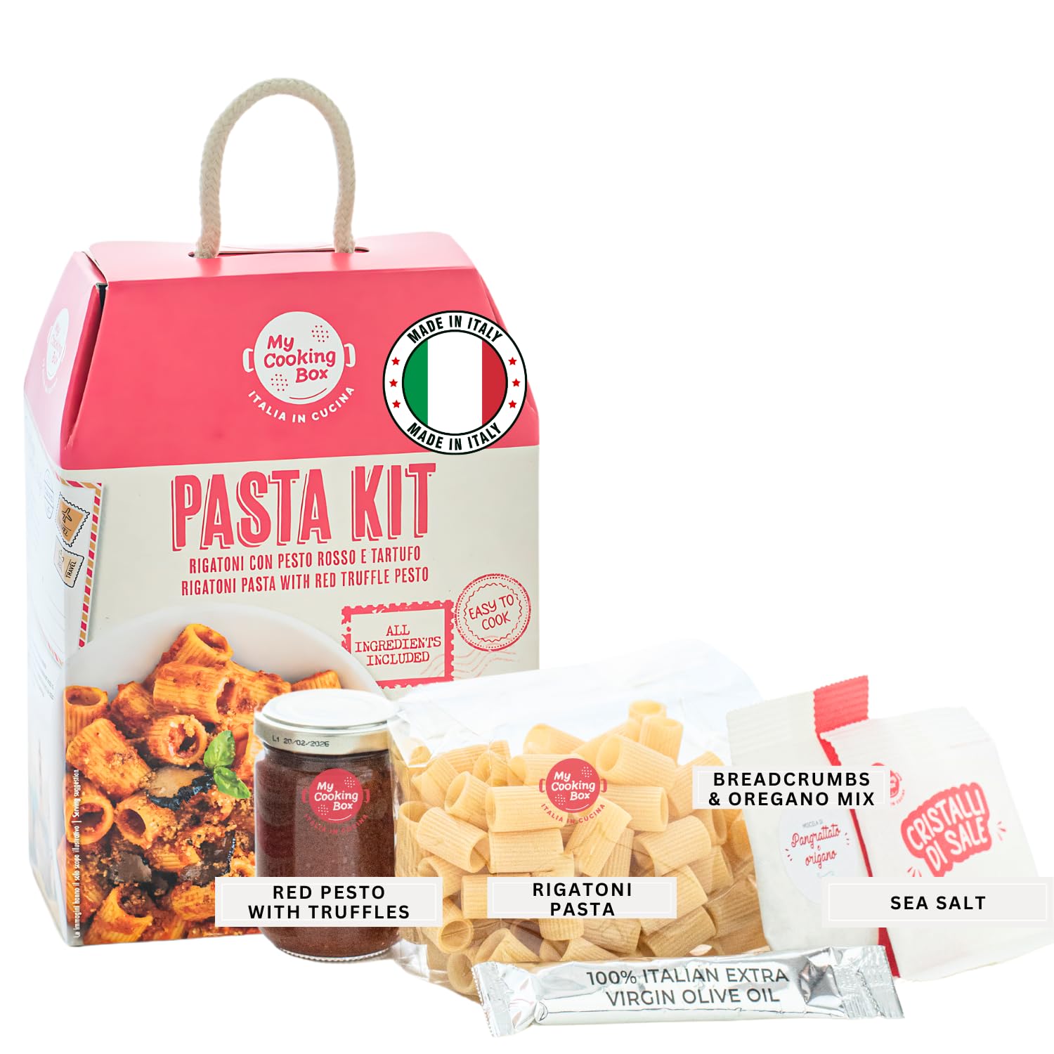 Amazon.com : Gourmet Pasta Dinner Meal Kit Recipe, Rigatoni with red ...