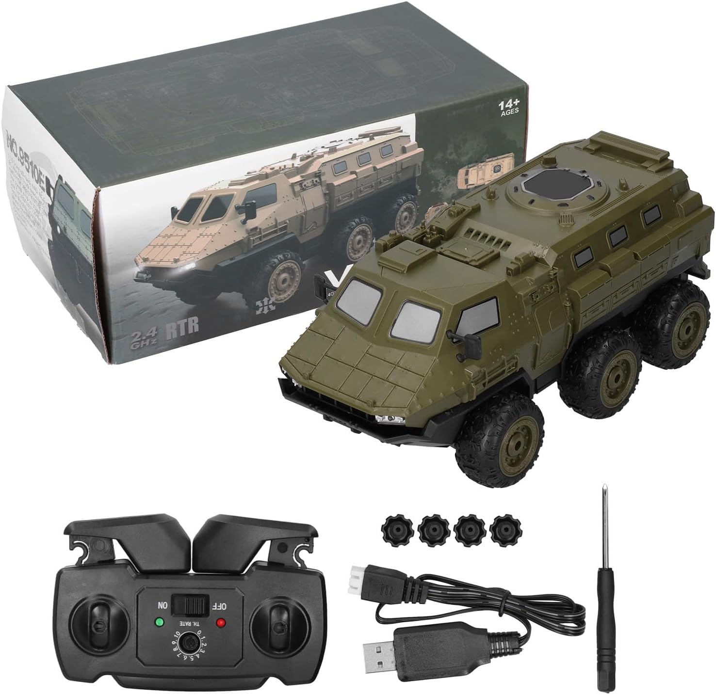 Amazon.com: VBESTLIFE RC Armored Truck, 2.4GHz High Speed Remote ...