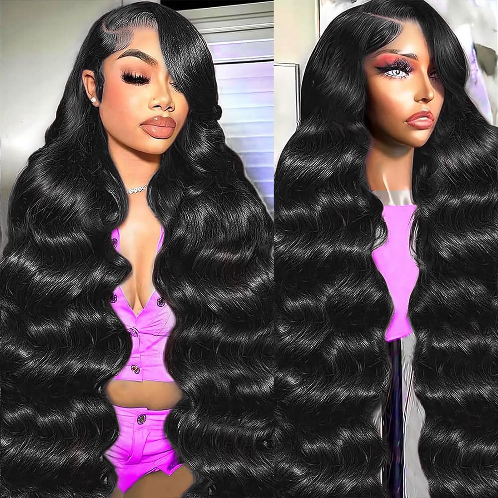 Amazon.com : Nollipopco 30 Inch Body Wave Lace Front Wigs Human Hair ...