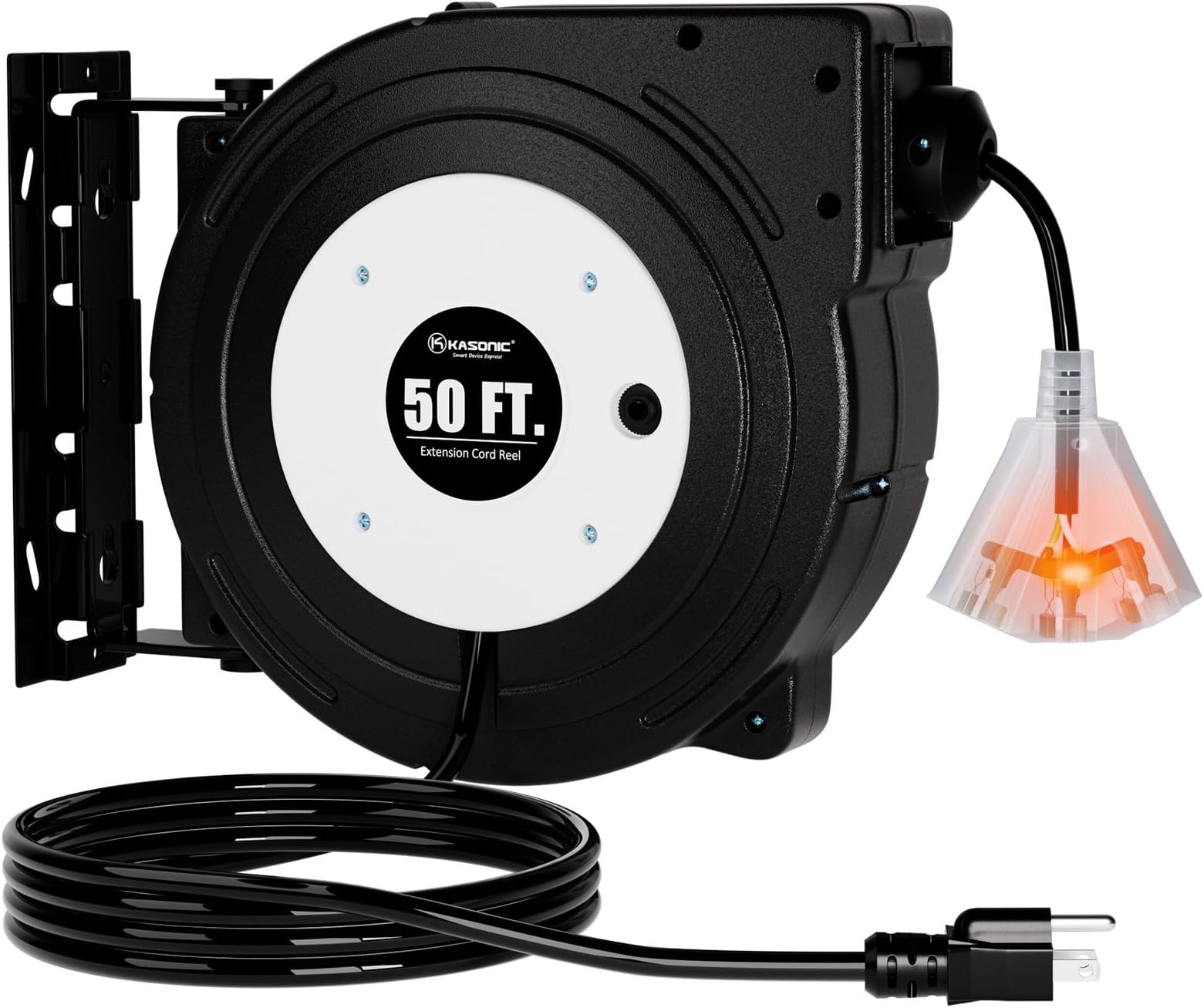 Amazon.com: VEVOR Retractable Extension Cord Reel, 50 FT Heavy Duty ...