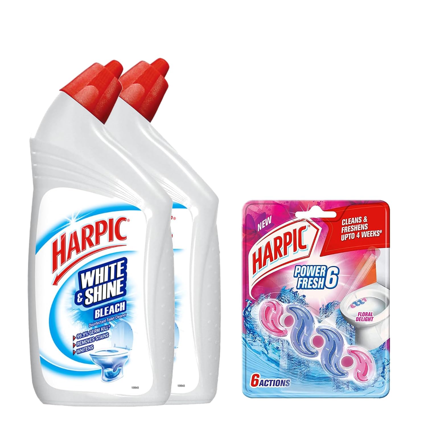 Harpic White and Shine Disinfectant Toilet Cleaner Bleach - 500 ml ...