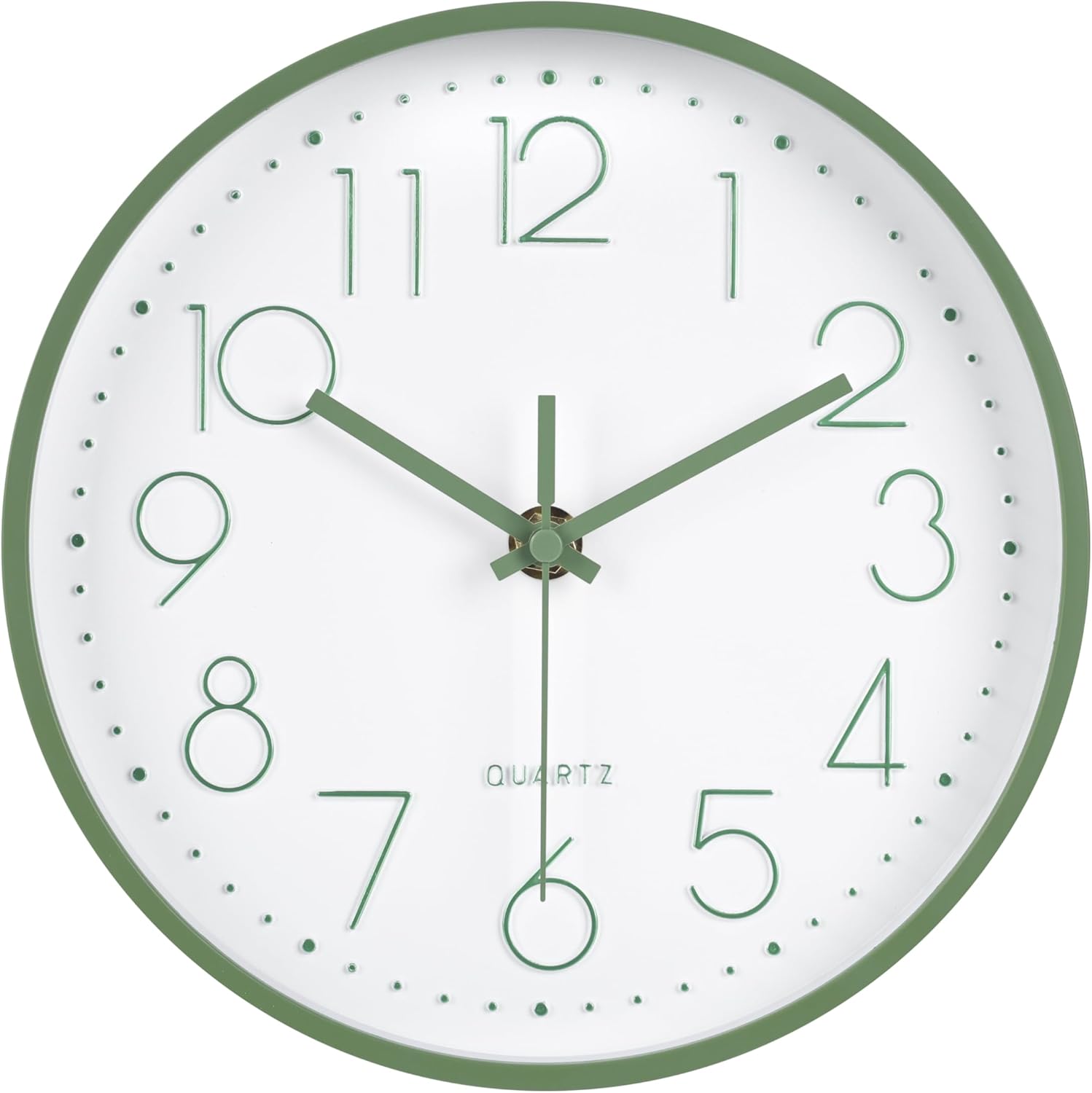 Amazon.com: Horizent Modern Green Bathroom Wall Clocks 8 Inch Non ...