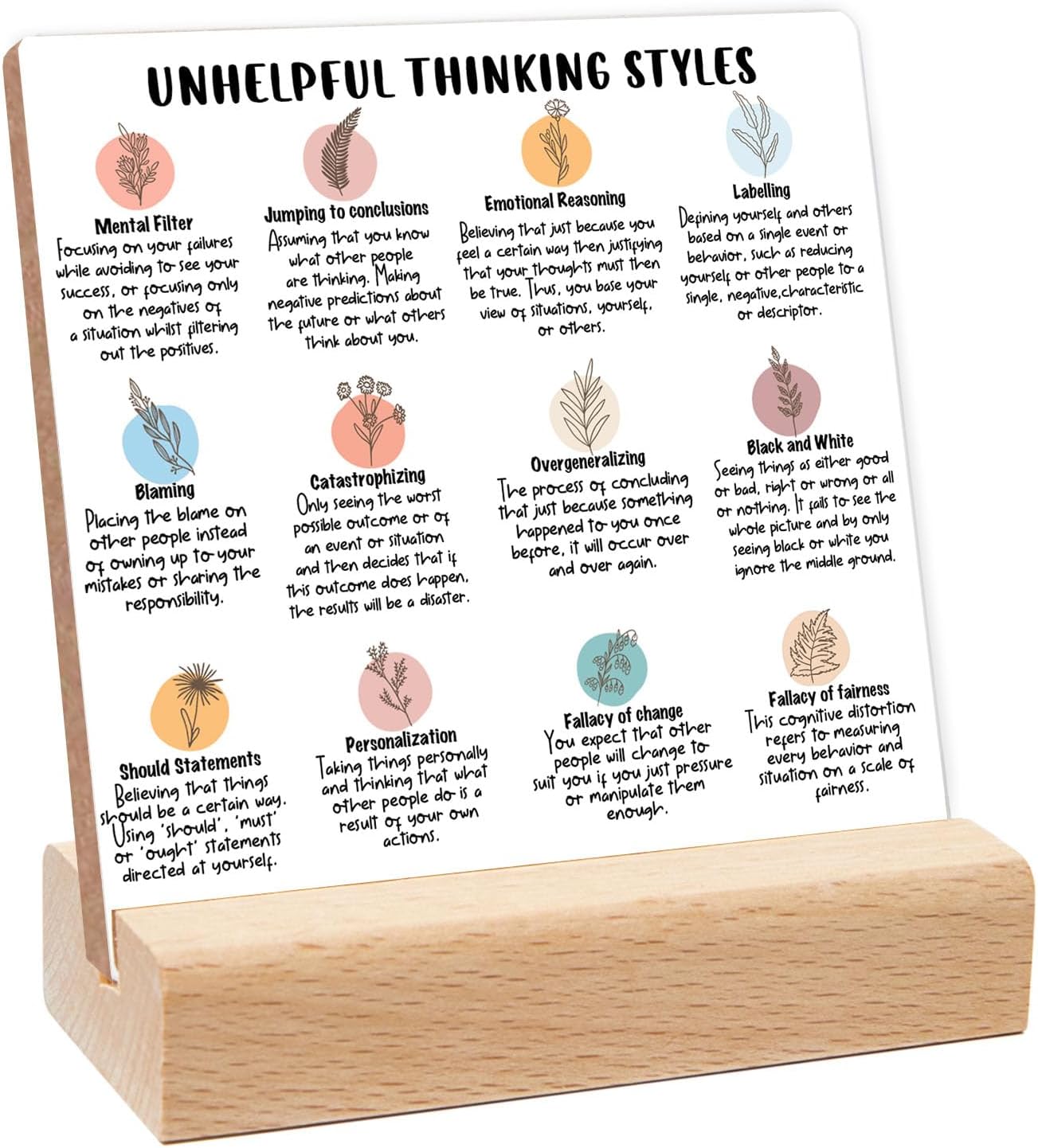 Amazon.com: Guawubiang Mental Health Unhelpful Thinking Styles Sign ...