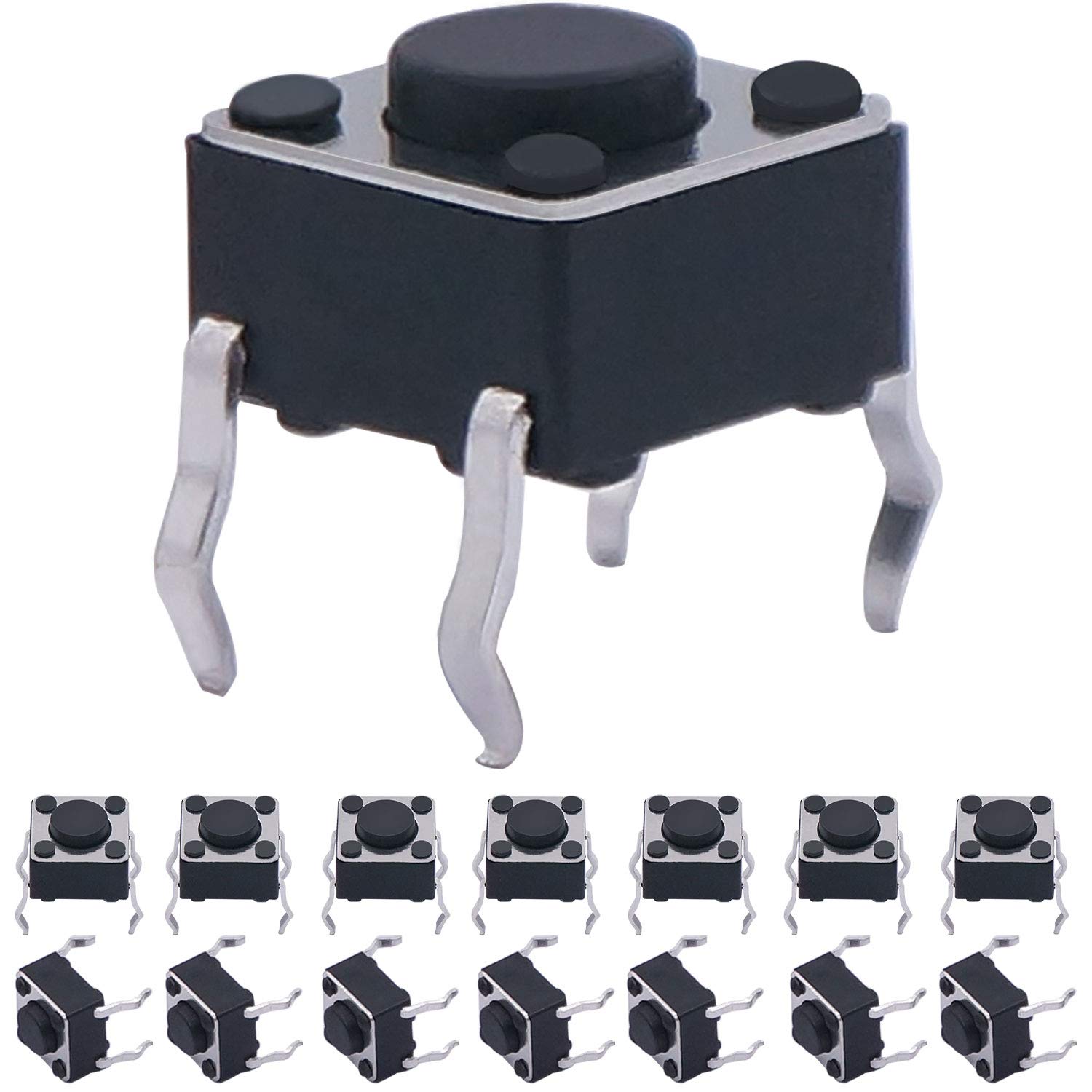 Taiss/100 Pcs 6 x 6mm x 4.3mm PCB Momentary Tactile Tact Push Button ...