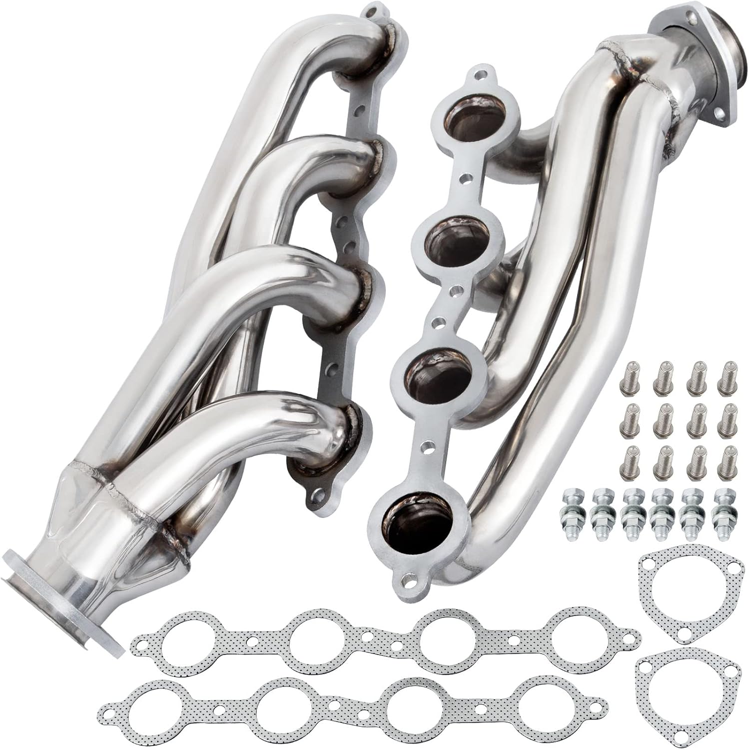 Mophorn Exhaust Header Set 1 5/8" Exhaust Turbo Headers Stainless Steel LS Swap Exhaust Headers ...