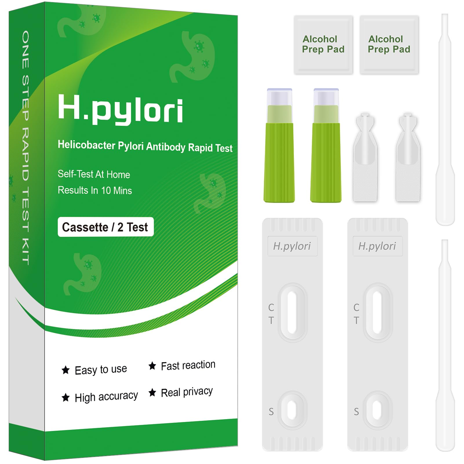 Buy H.Pylori Self Test Kit at Home (2 Tests) Helicobacter Pylori Rapid ...