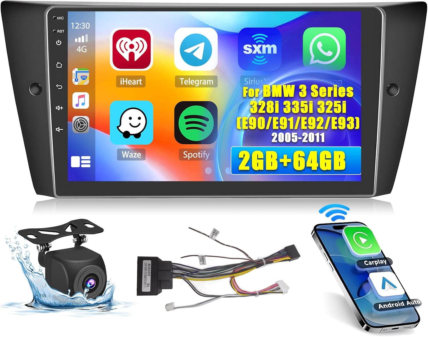 Amazon.com: Hikity Android Car Stereo for BMW 3 Series 328i 335i 325i ...