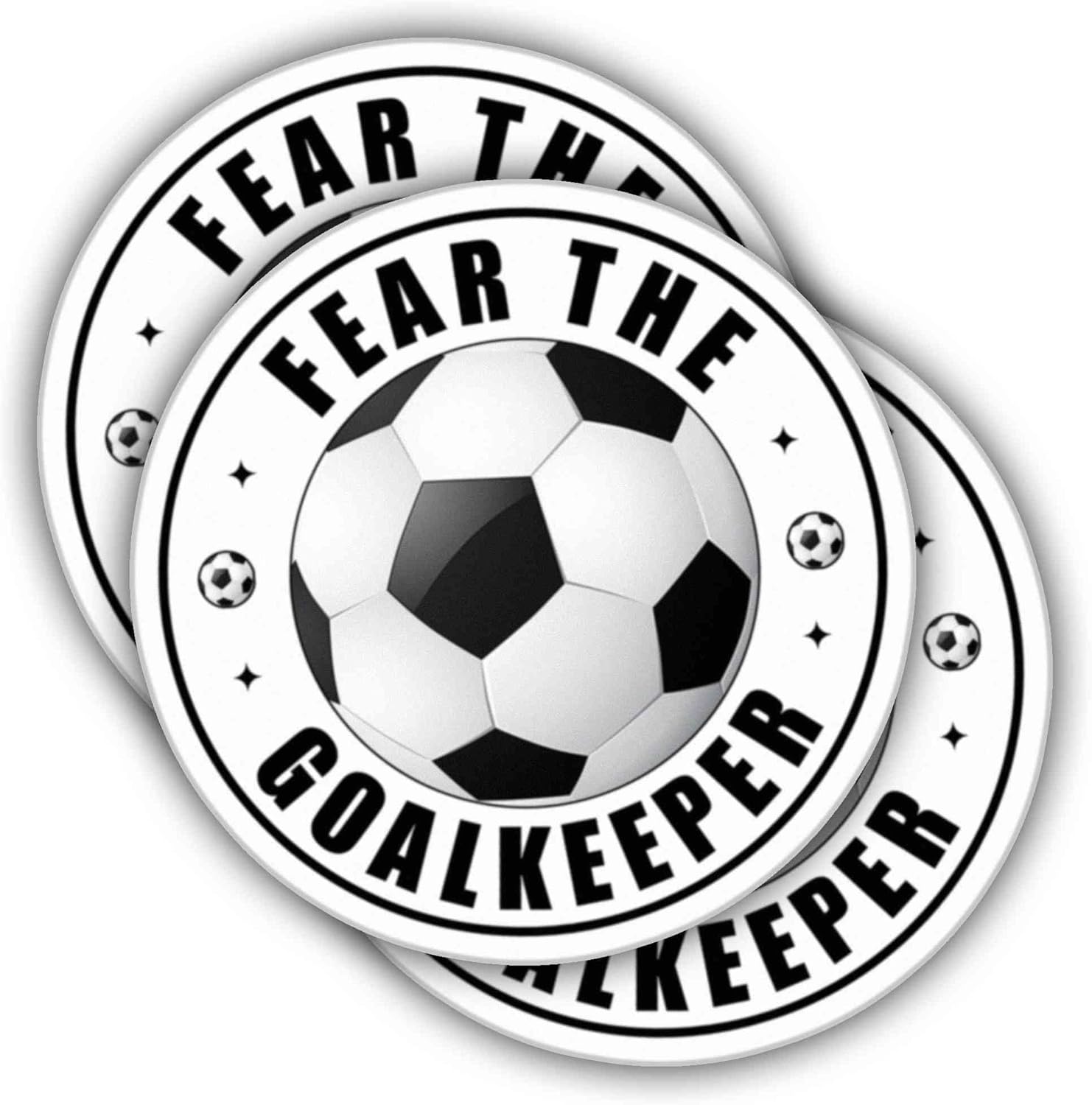 Amazon.com: (3pcs 3x3in) Goalkeeper Sticker Soccer Sticker Fear The ...