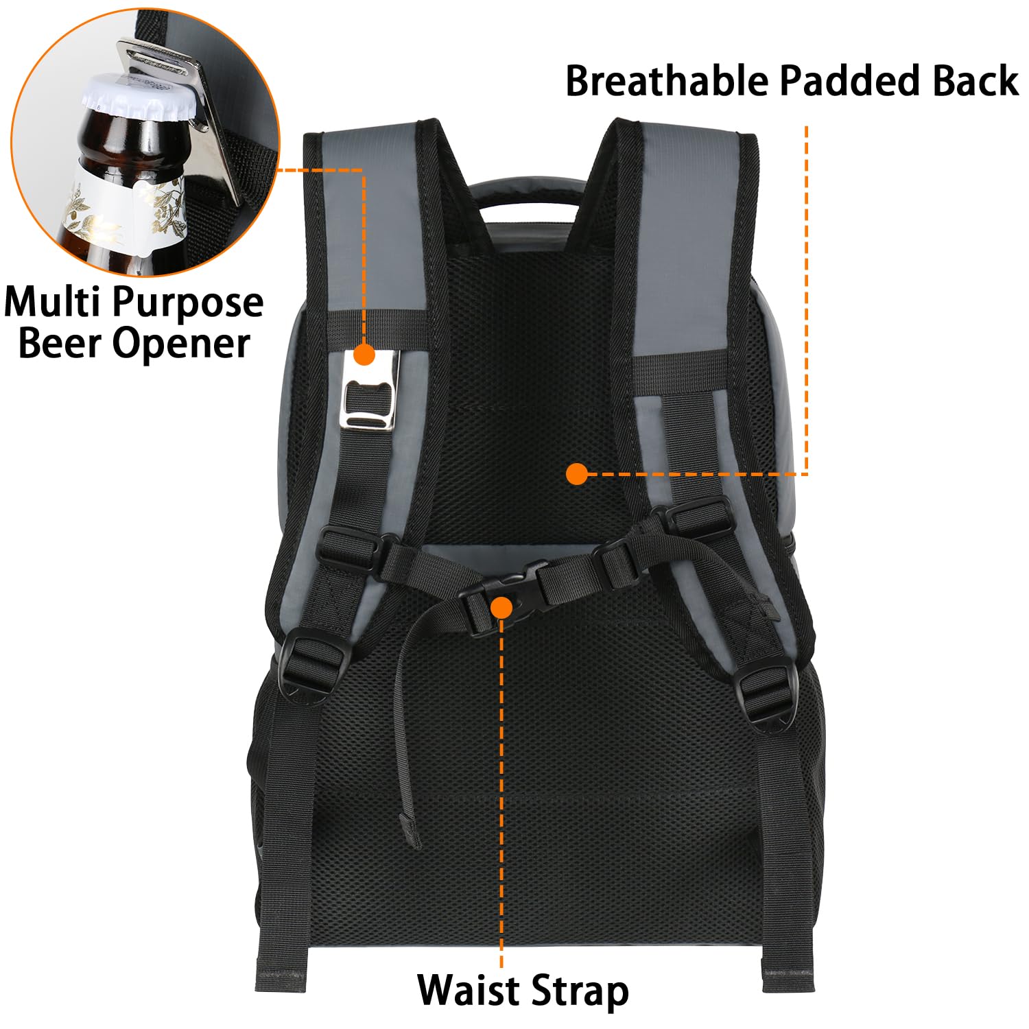 Snapklik.com : Backpack Cooler For Men - 30L Capacity, Grey Color ...