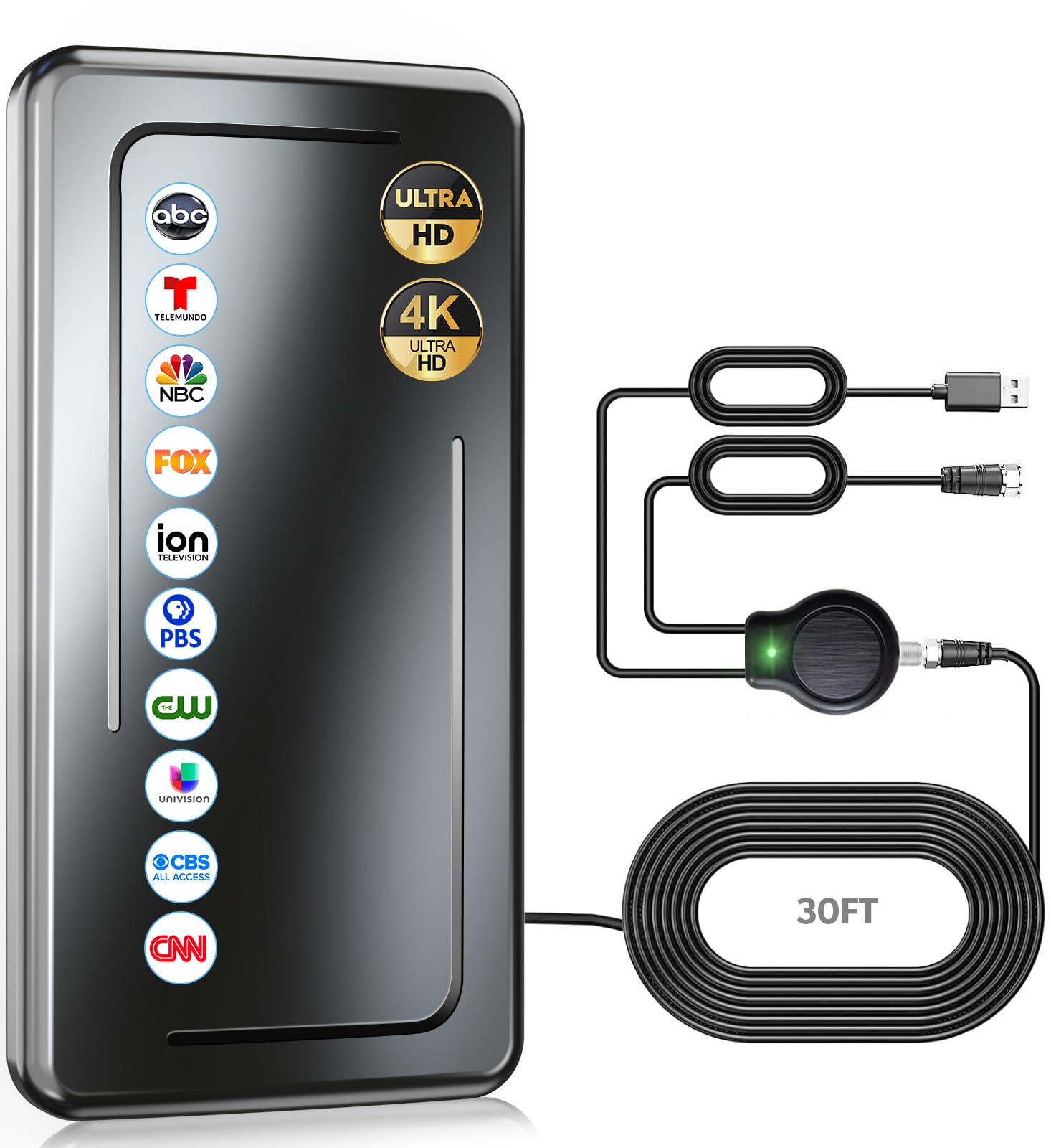 Amazon.com: 2025 Upgraded TV Antenna Indoor, 1600+ Miles Range Digital ...