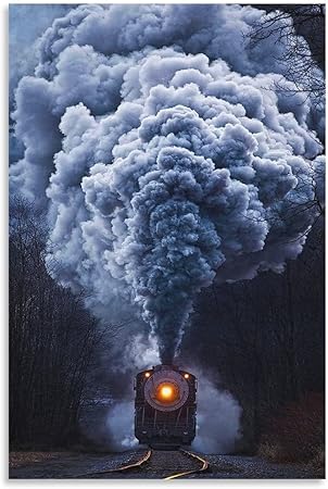 Amazon.com: Smokey Train Steam Train Roaming on The Tracks Home Kitchen ...