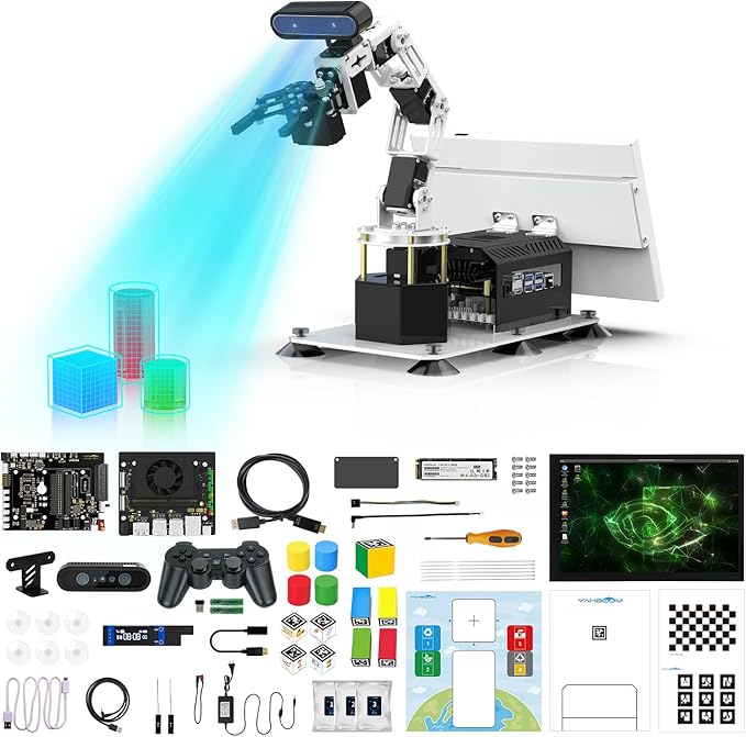 Amazon.com: Yahboom 6DOF Programming Robotic Arm Kit 3D Adaptive ...