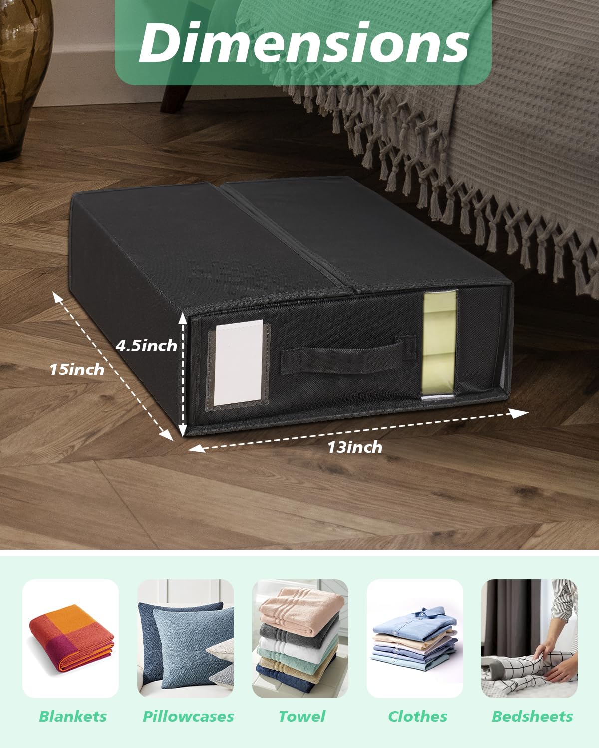 Snapklik.com : Bed Sheet Organizer 4 Pack - Foldable Bedding Organizer